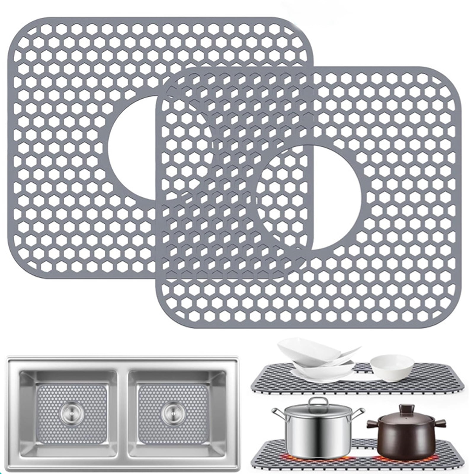 SIMPERF Silicone Sink Protector for Kitchen, Kitchen Sink Mats with ...
