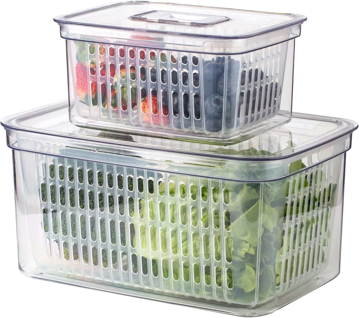 SIMPLEMADE Clear Refrigerator Organizer Bins - Clear Bins for Fridge ...