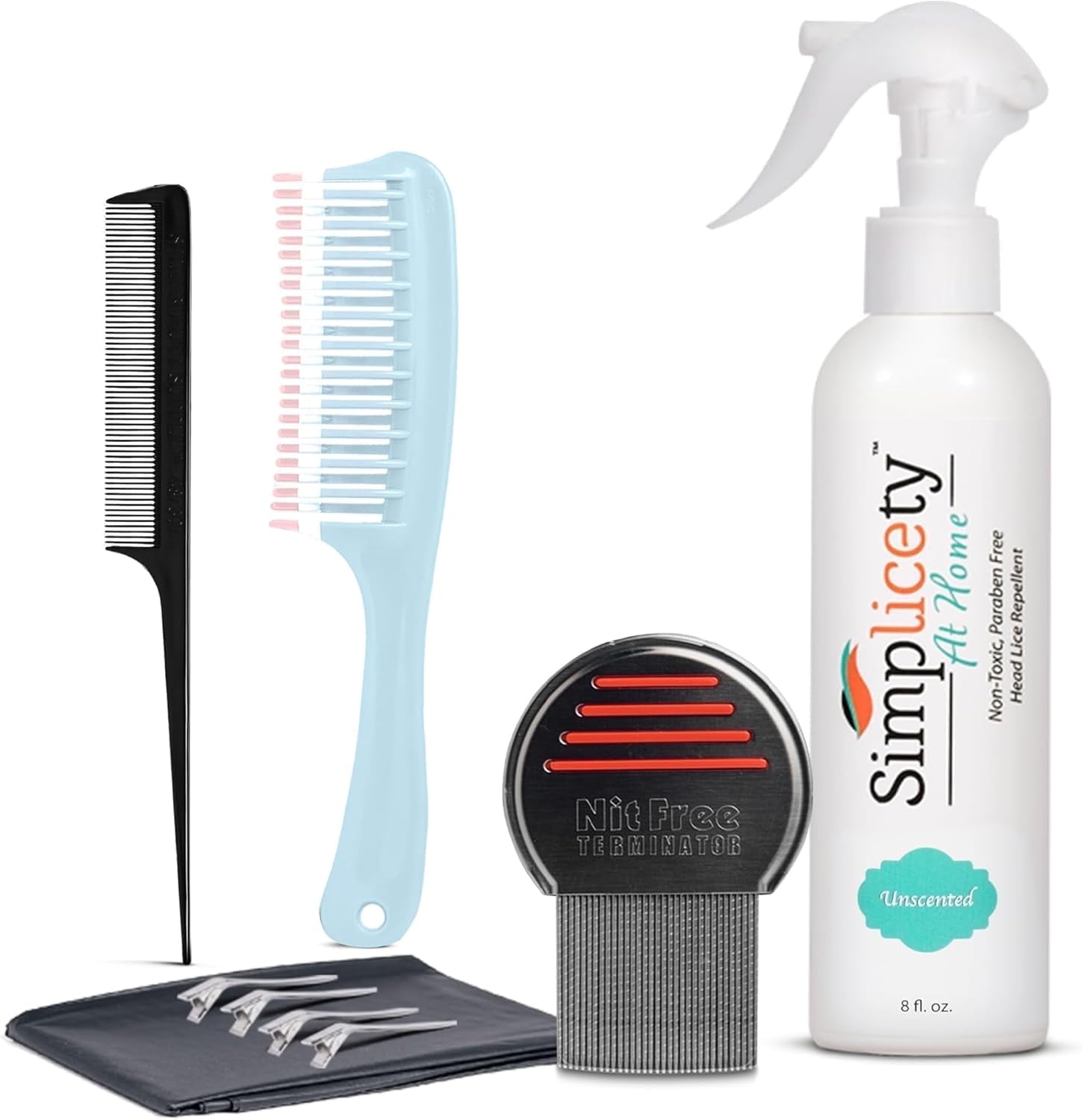 SIMPLICETY® Head Lice Treatment Kit – 8oz Non-Toxic Spray, Metal Comb ...