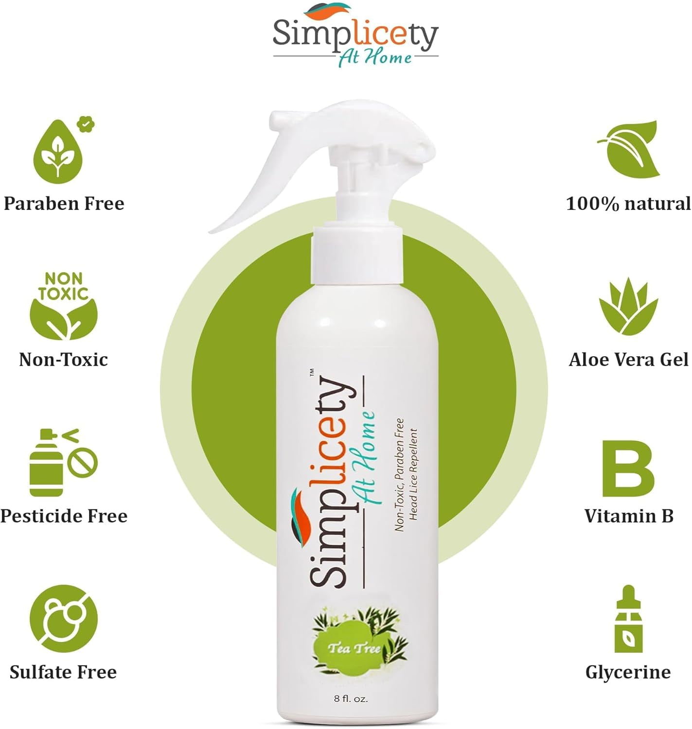 SIMPLICETY Lice Treatment Spray, Medicated 8oz Lice Repellent safe and ...