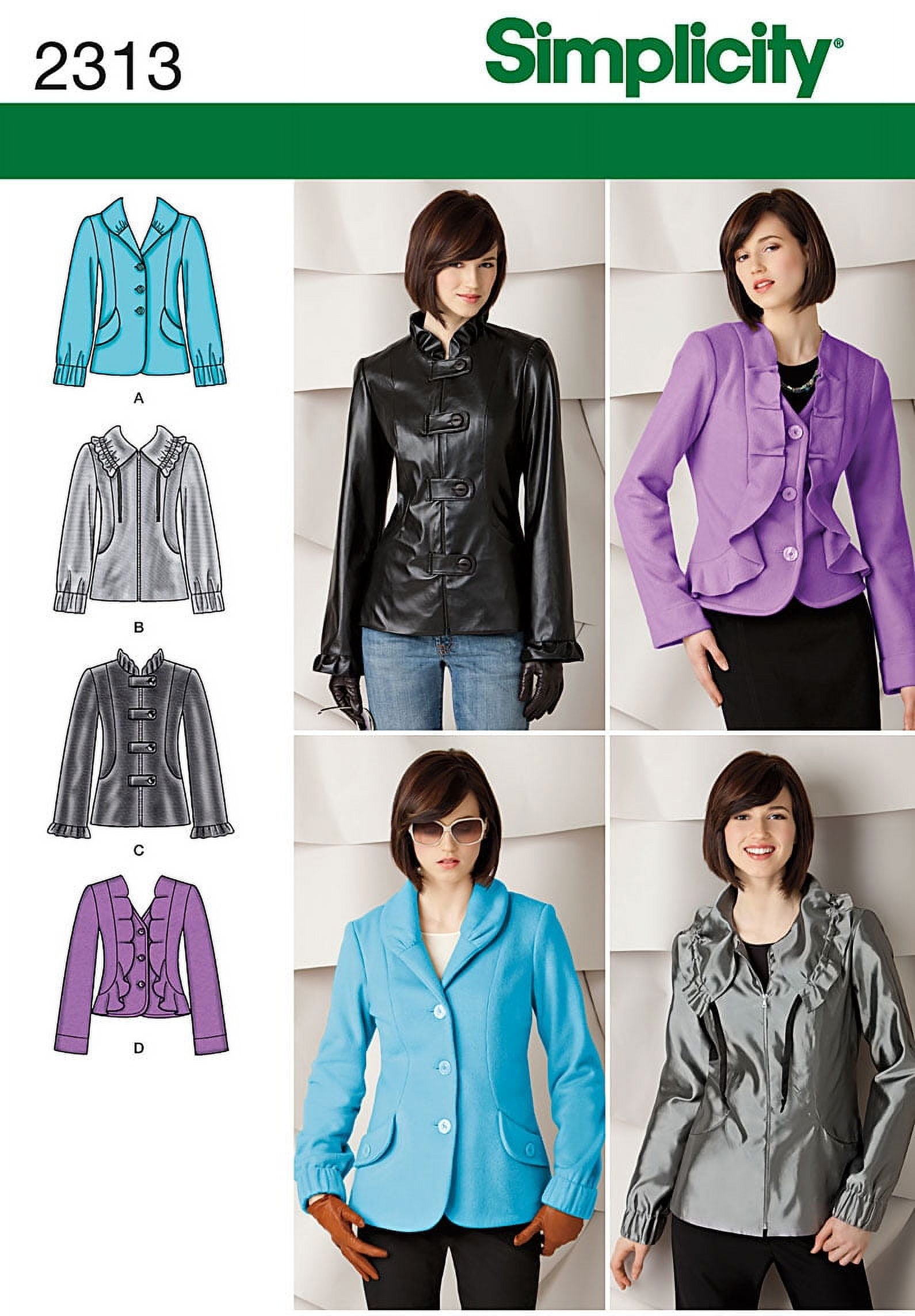 SIMPLICITY MISSES JACKETS COATS-6-8-10-12-14, Pk 1, Simplicity Patterns ...