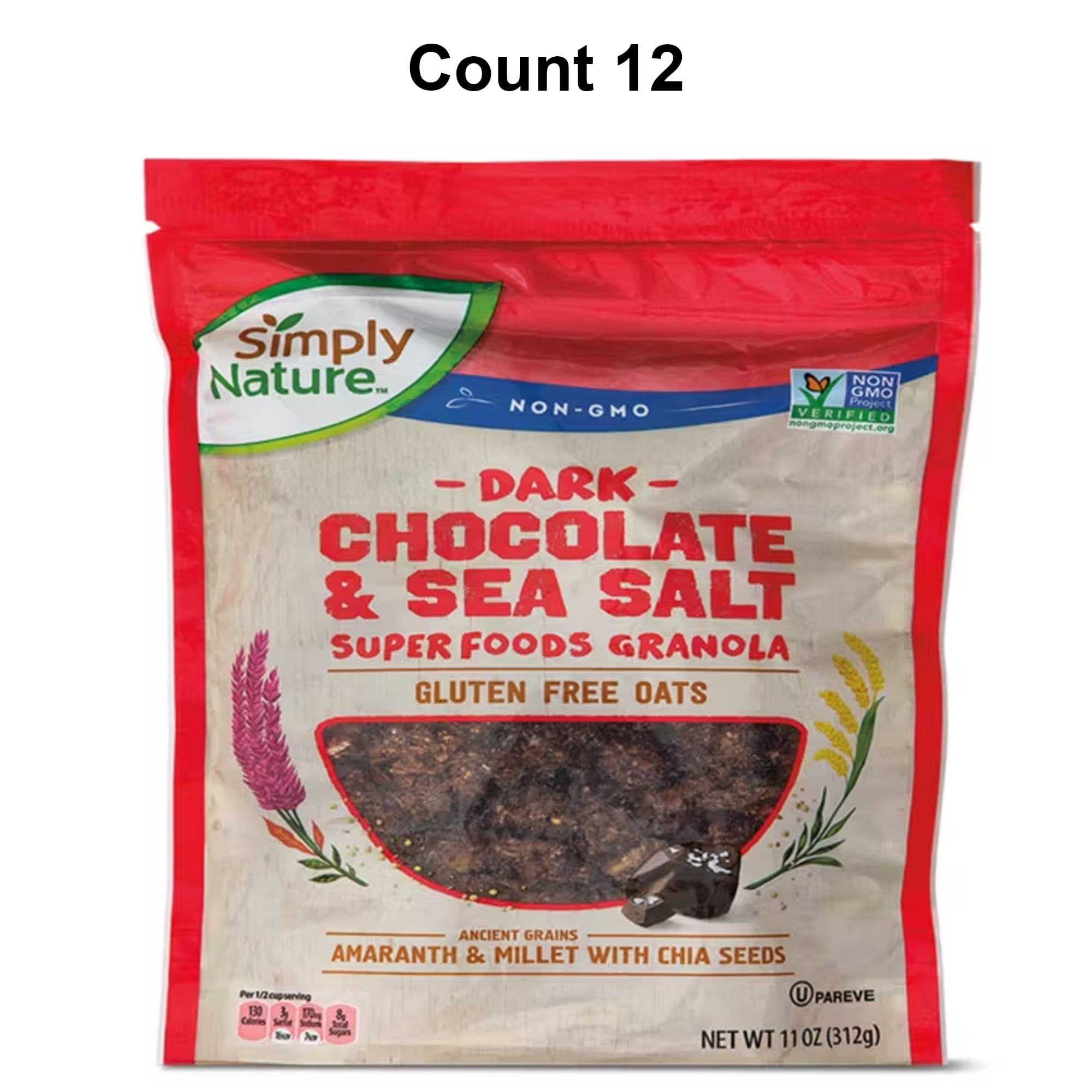 SIMPLY NATURE - Dark Chocolate Sea Salt Super Foods Gluten Free Granola ...