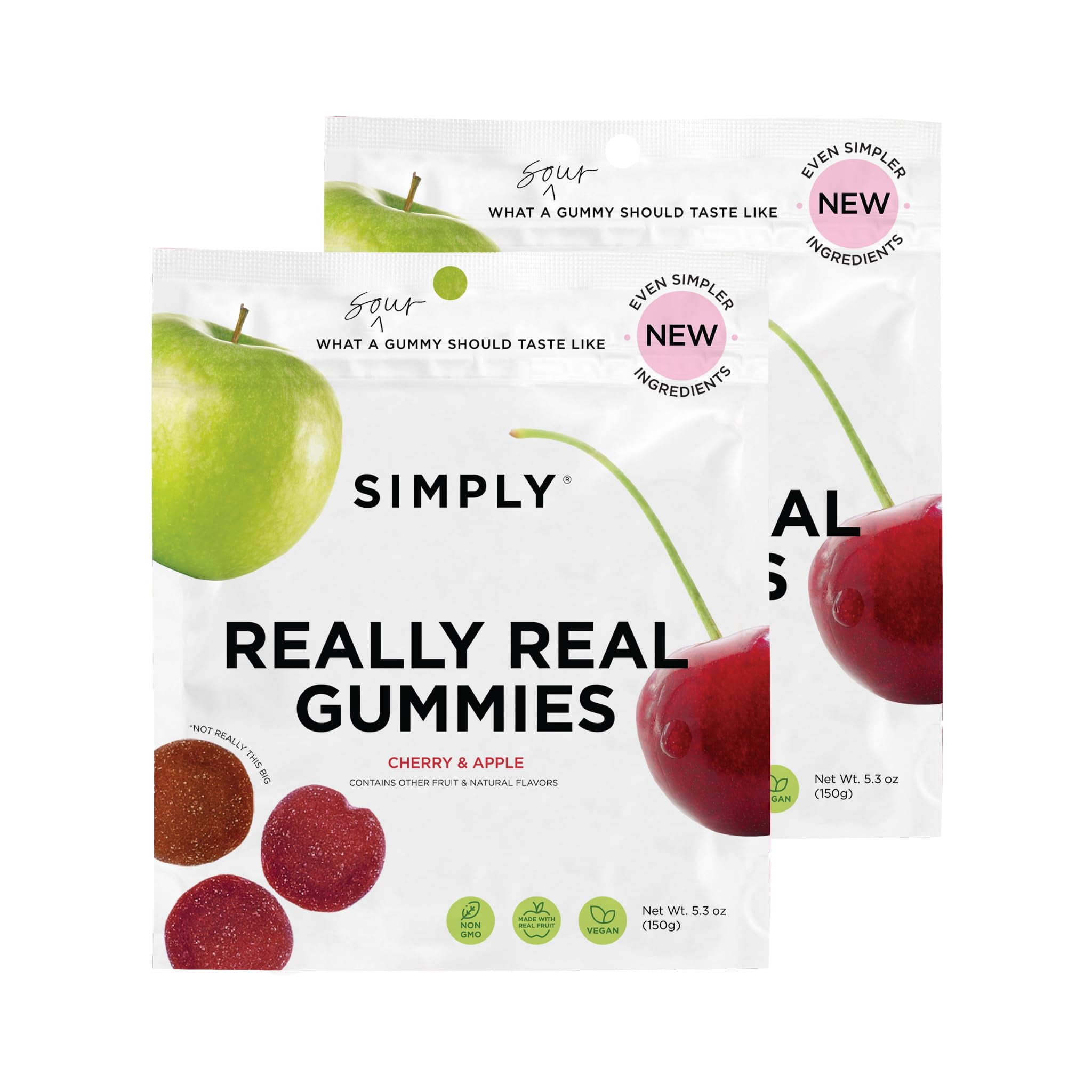 SIMPLY Really Real Gummies BCF26 | Made with Real Fruit | Sour Cherry ...