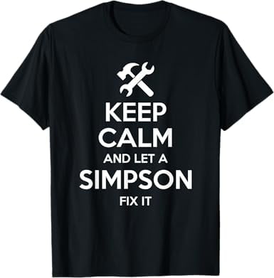SIMPSON Funny Surname Birthday Family Tree Reunion Gift Idea T-Shirt ...