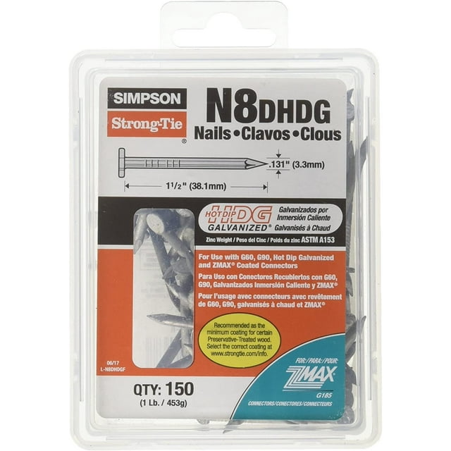 SIMPSON STRONG TIE N8DHDG-R 1LB N8X1-1/2 HDG Nails - Walmart.com