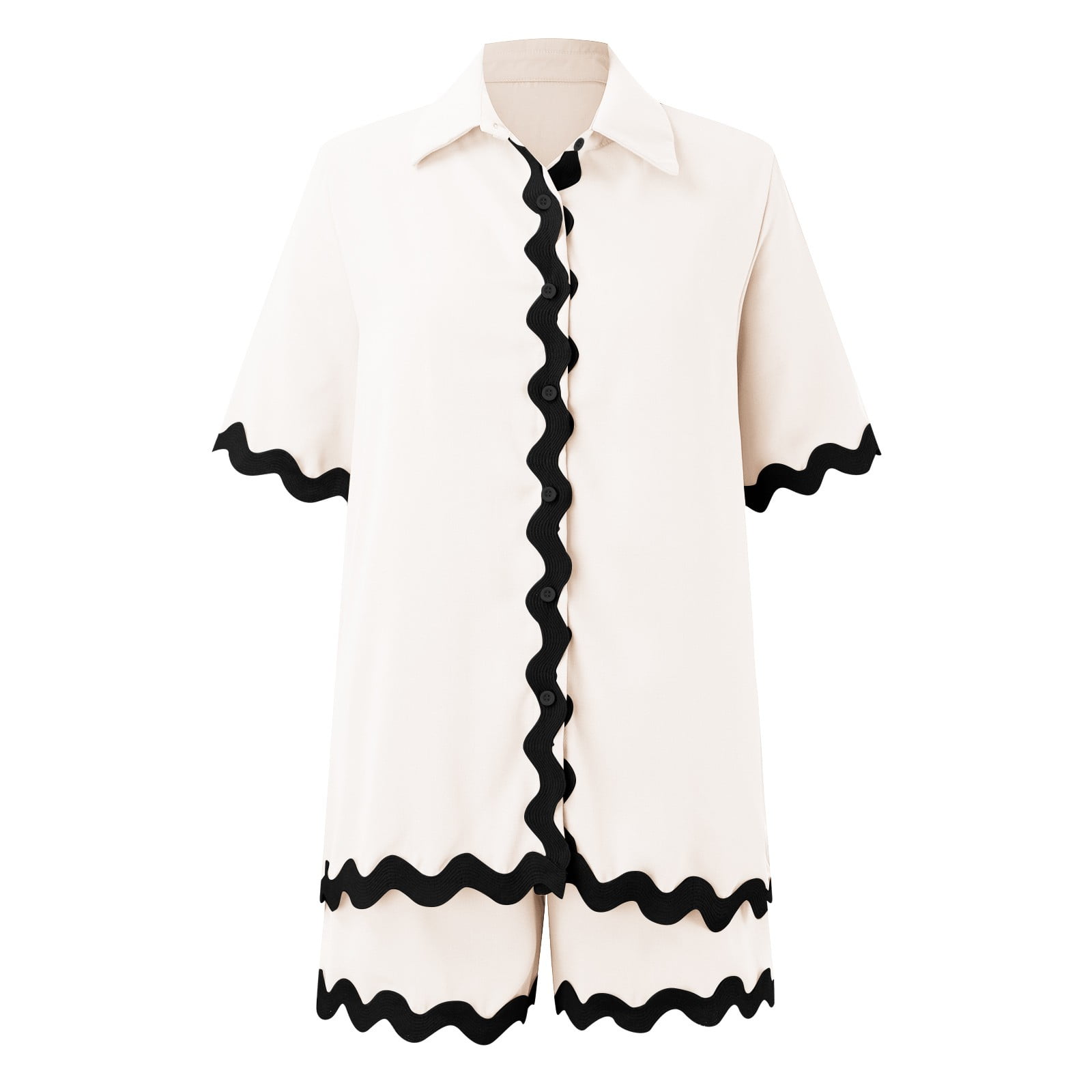 Simu Shorts Sets For Women Trendy Casual Set Womens Shorts Set Short Sleeve Top Suit Shorts Two