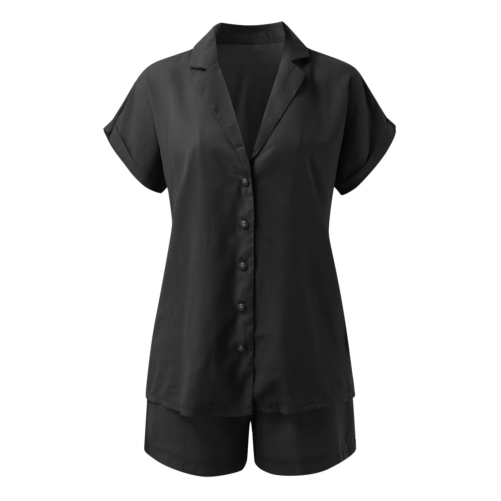 Simu Shorts Sets For Women Trendy Casual Womens Shorts Set Short Sleeve Top Suit Shorts Two