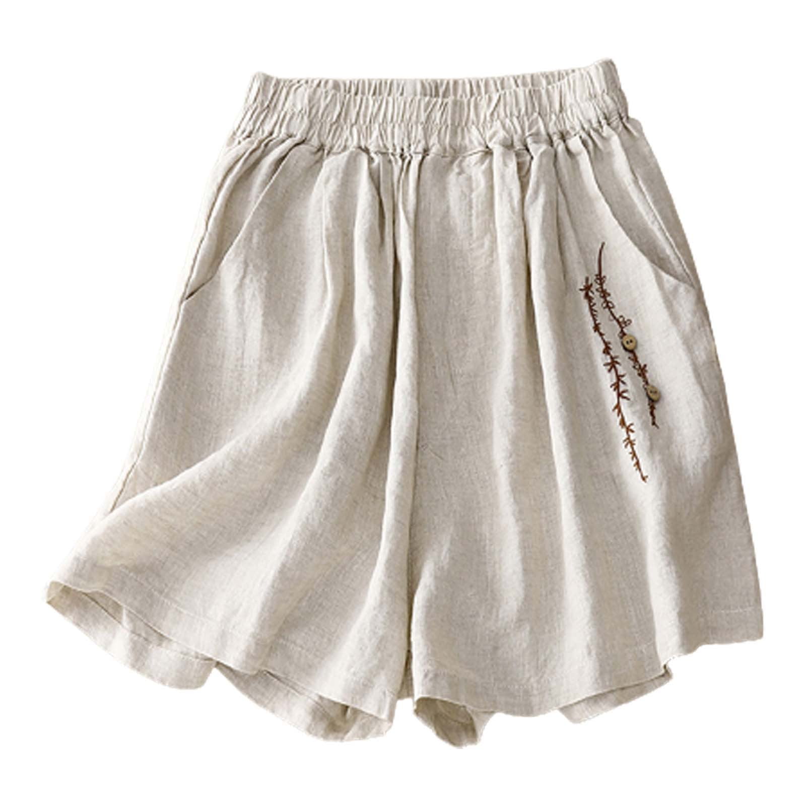 Simu Womens Shorts Casual Summer Womens Loose Straight Barrel High