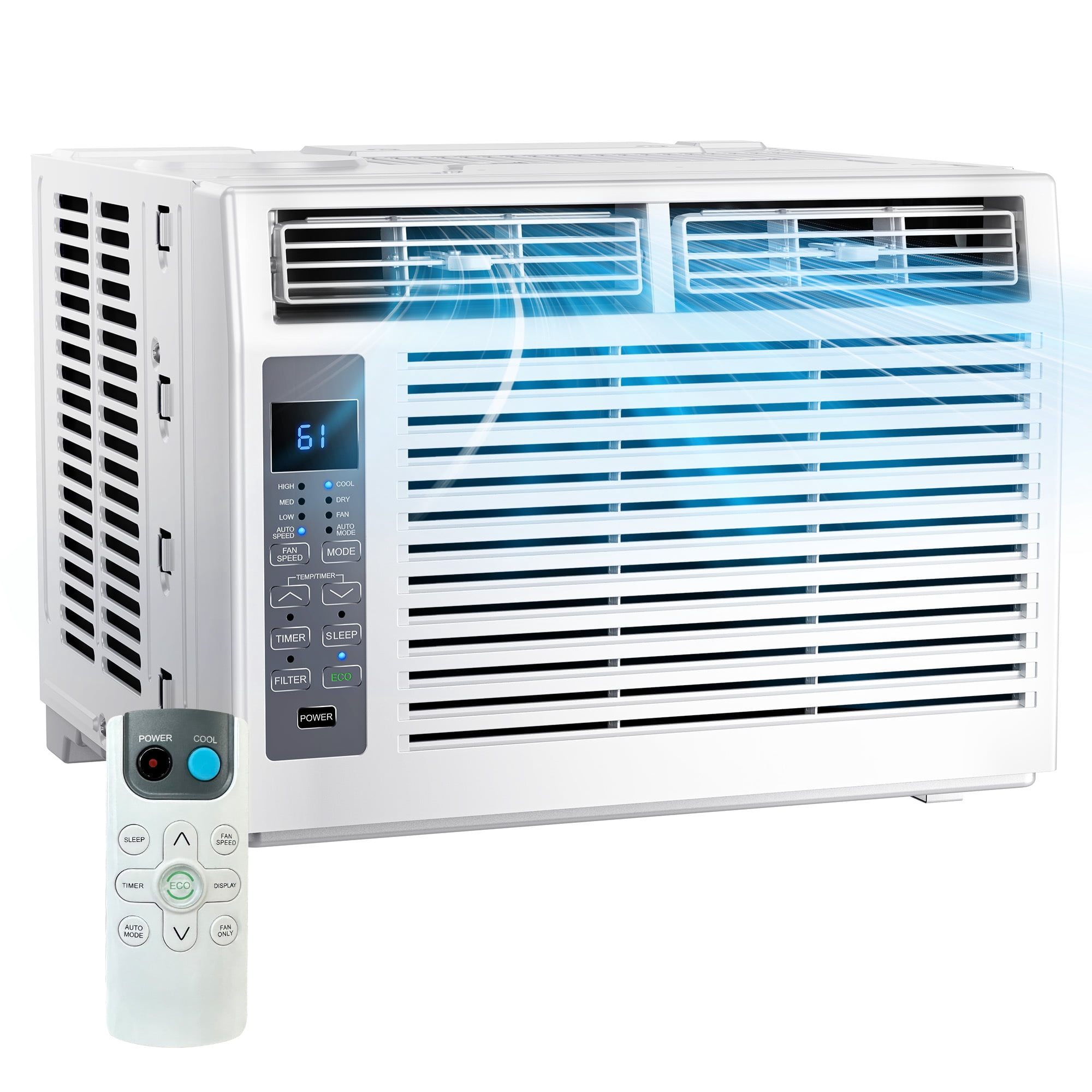 SIMZLIFE 6,000 BTU Window Air Conditioner, Cools Up To 250 Sq Ft, 4 ...