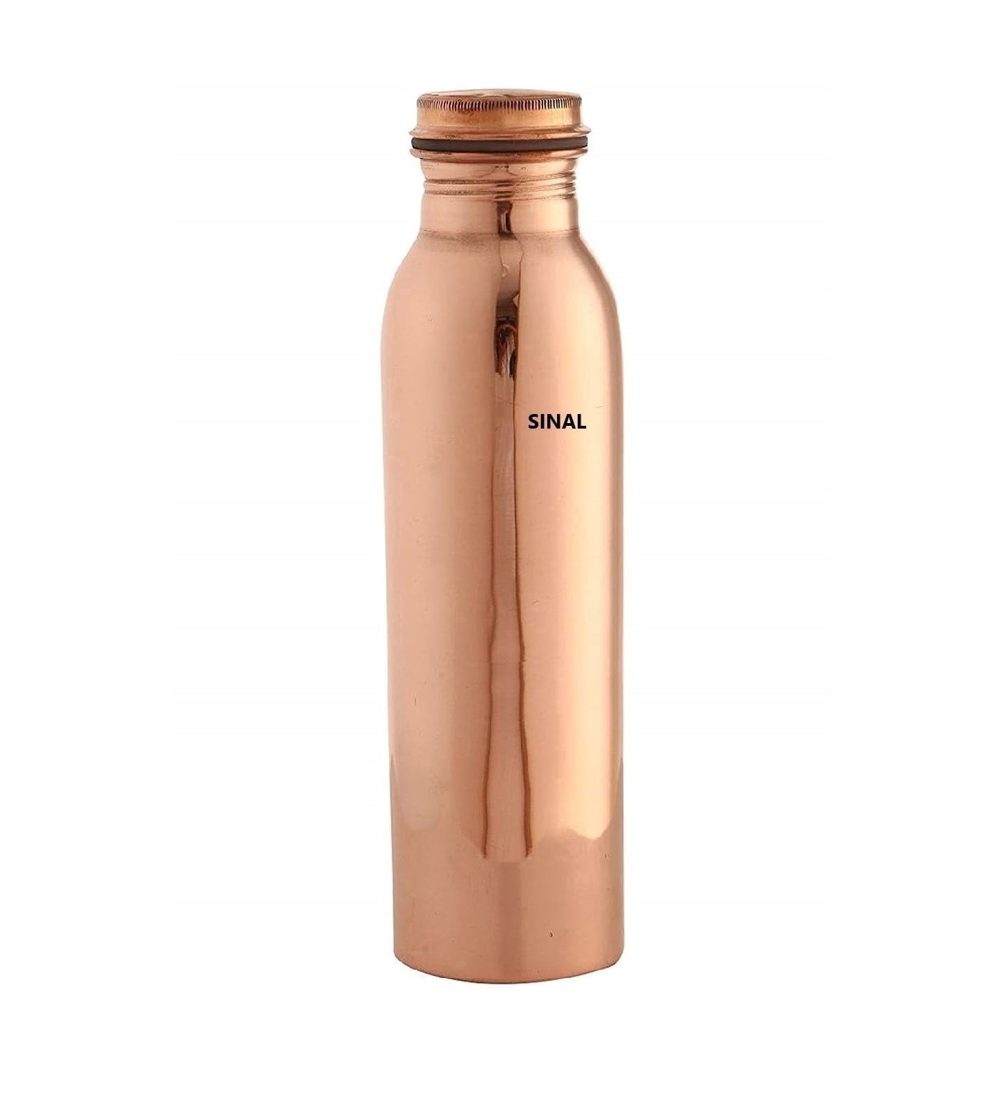 SINAL Copper Plain Bottle 1 Litre Cap, Metallic Finish, Reusable ...