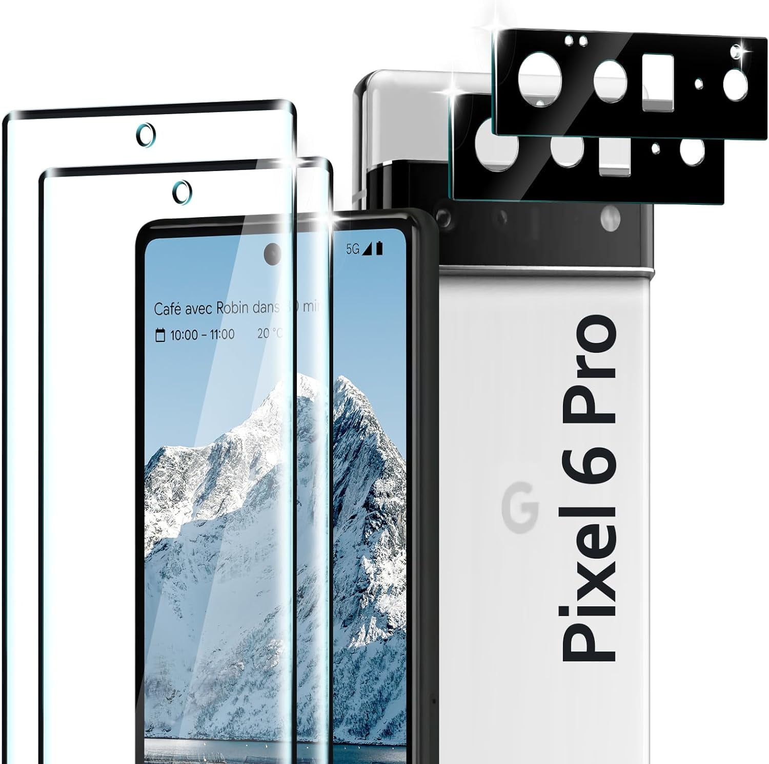 SINBEE [2+2 Pack] Pixel 6 Pro Screen Protector with Camera Lens ...