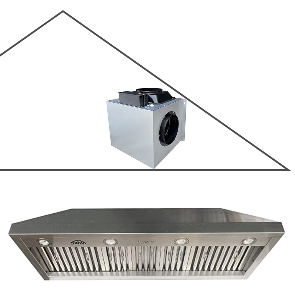 SINDA 48" Ventilator Insert Built-In Range Hood Insert with Inline ...