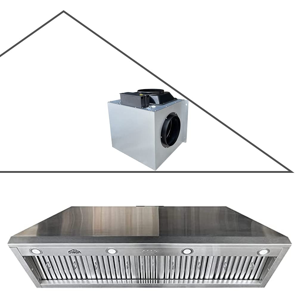 SINDA 54-inch Range Hood Insert with Inline Remote Blower,1260CFM in ...