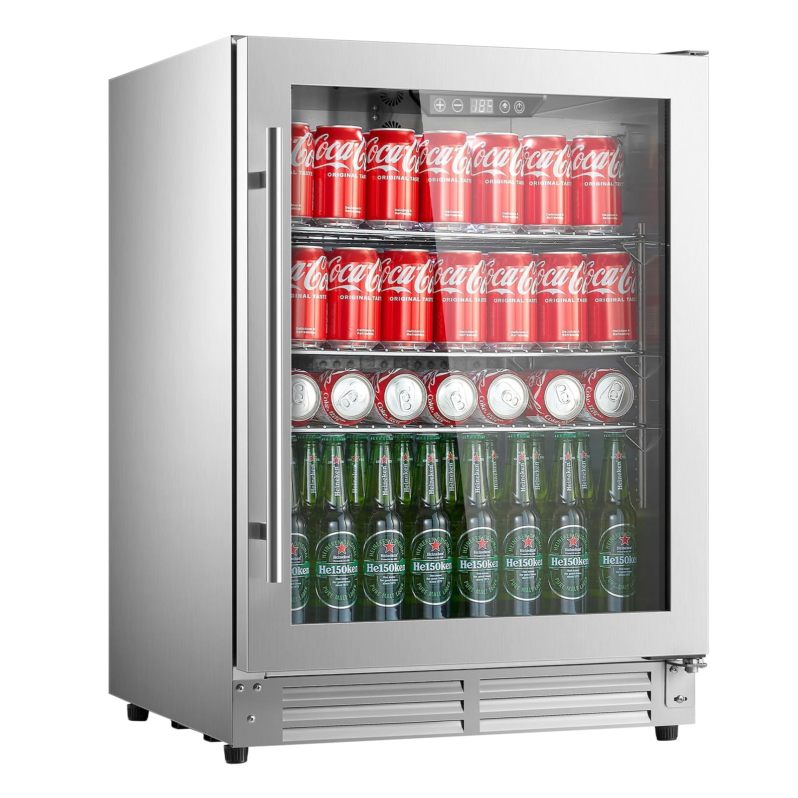 SINDA Beverage Refrigerator - 132 Can Triple Glass Door Beverage fridge ...