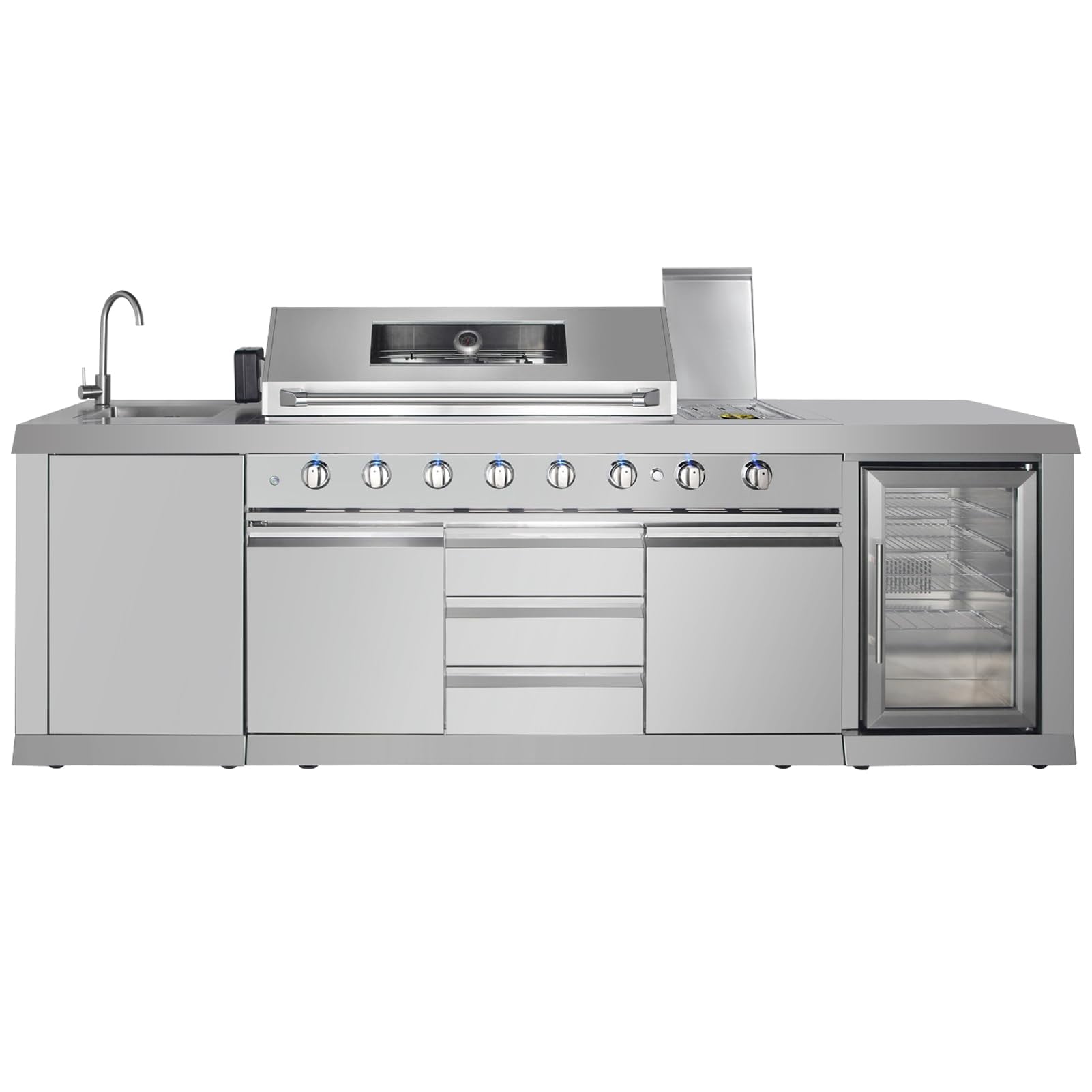 SINDA Outdoor Gas Grill Island, 6 High-Powered 10,000 BTU Burners ...