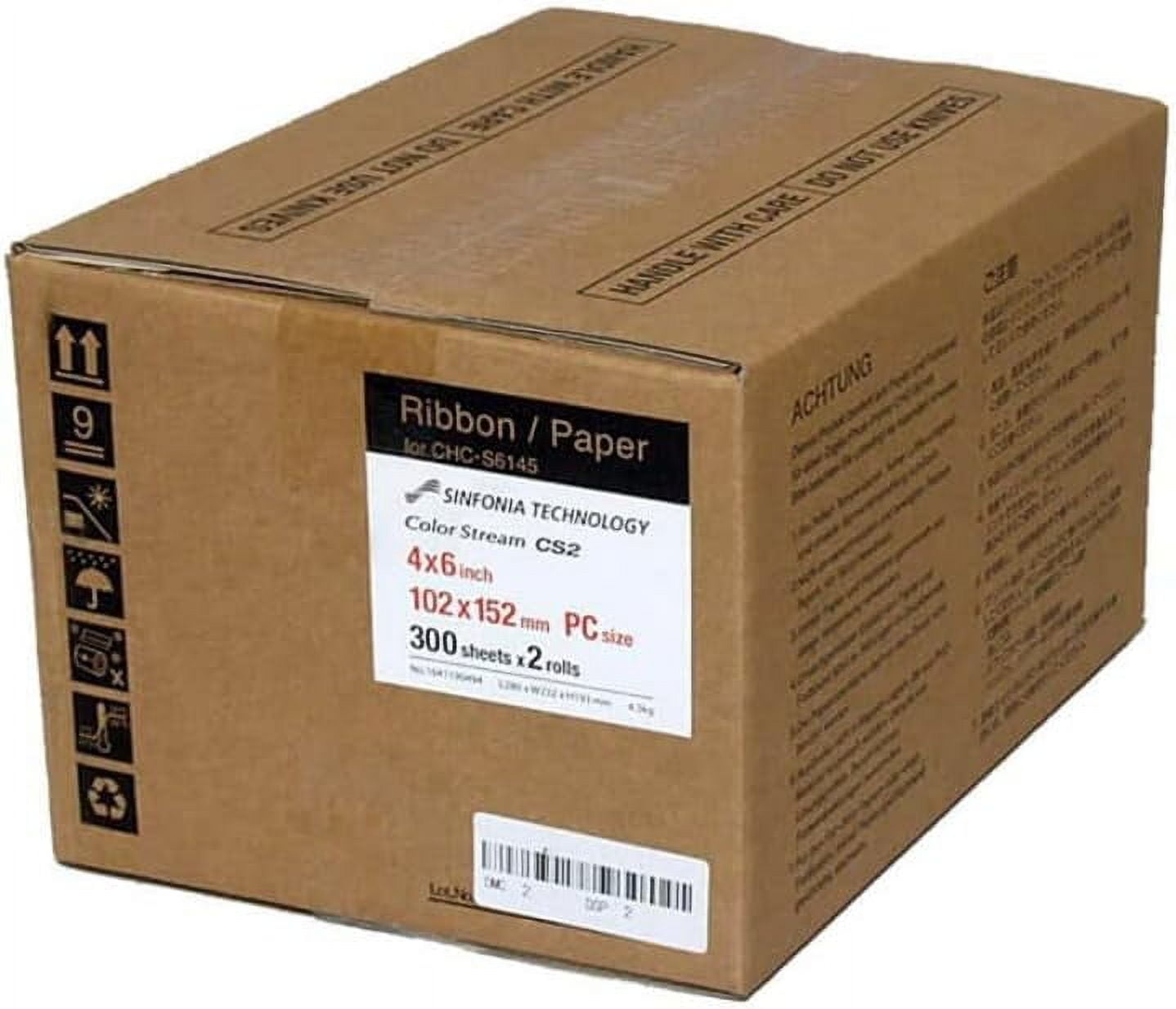 SINFONIA CS2 Media Size 4X6 - Paper & Ribbon - 600 Prints. for use with ...