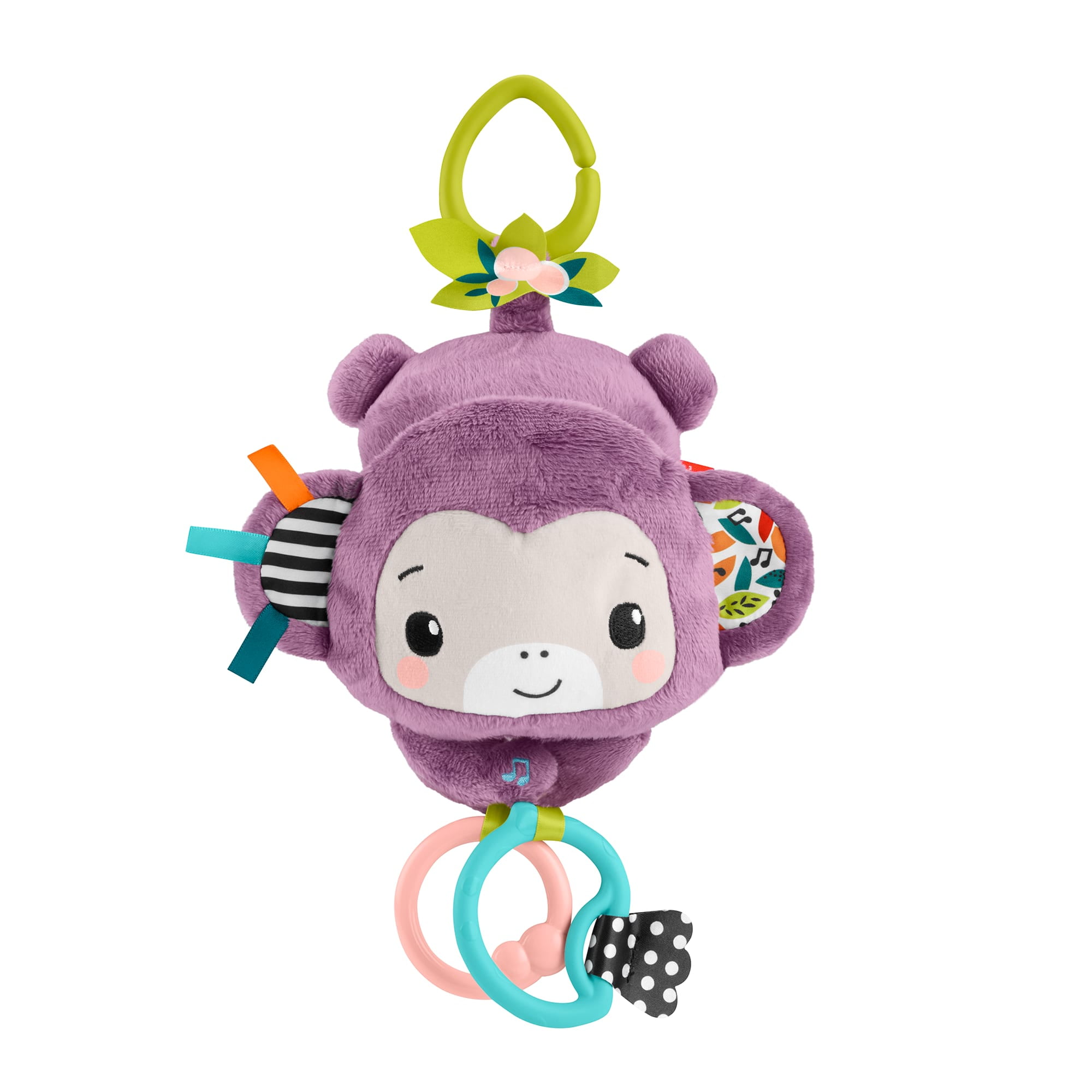 Fisher-Price Baby Stroller Toy Sing & Go Purple Monkey Musical Sensory ...