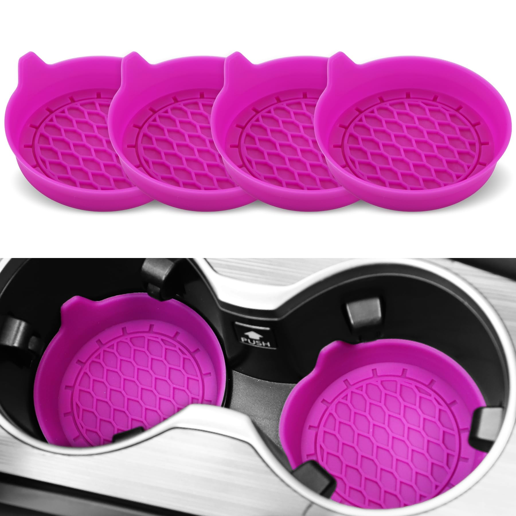 SINGARO Car Cup Holder Coaster, Silicone Cup Holder Insert, Universal ...
