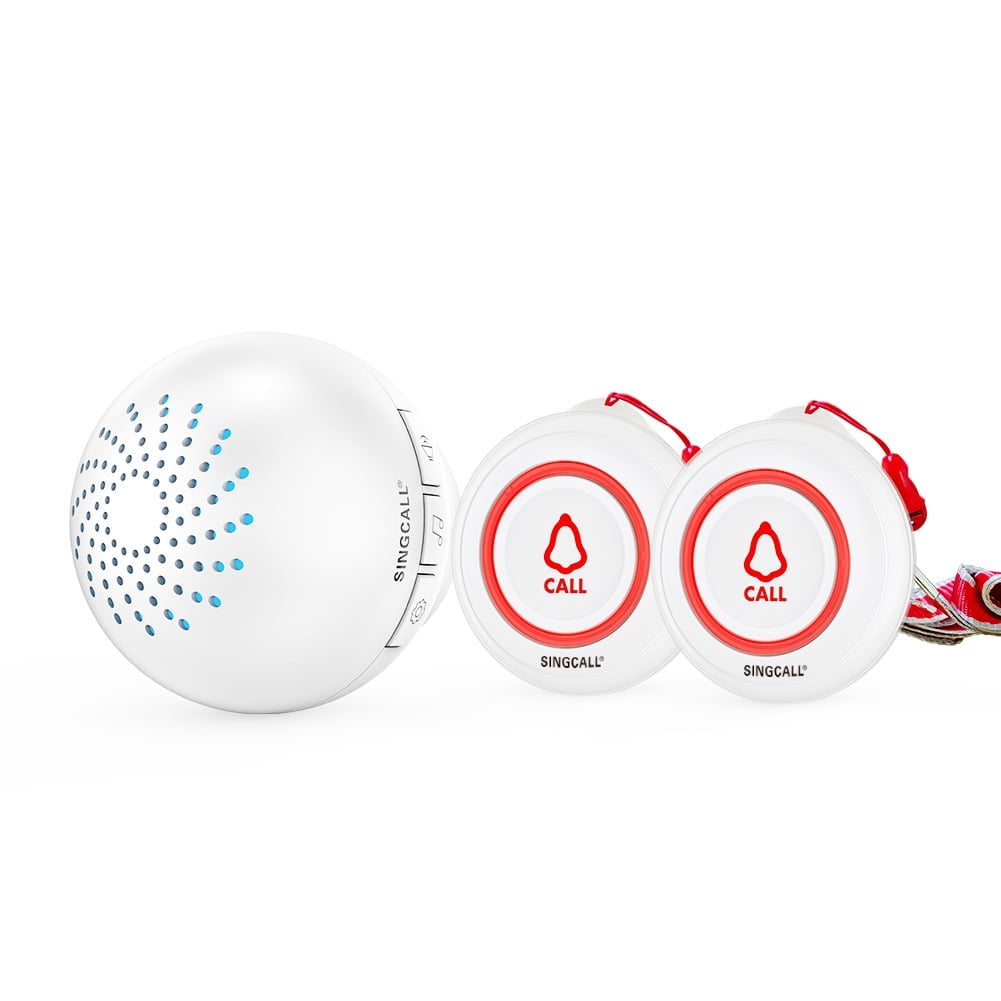 SINGCALL Wireless Caregiver Pager Call System 2 SOS Call Buttons ...