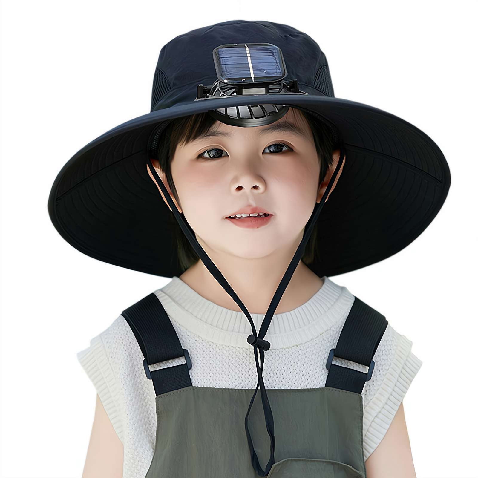 SINGCAOM Solar Power Fan Sun Hat for Child, Children UV Protection ...