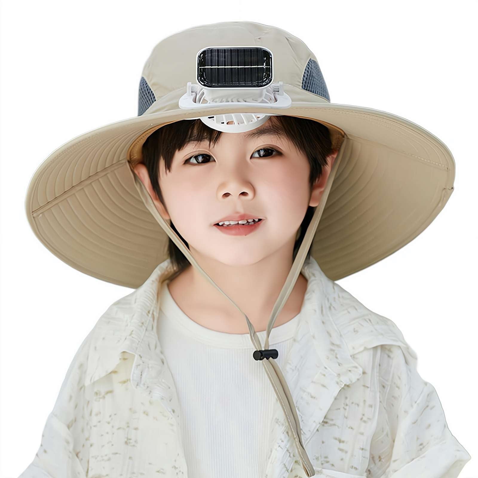 SINGCAOM Solar Power Fan Sun Hat for Child, Children UV Protection ...