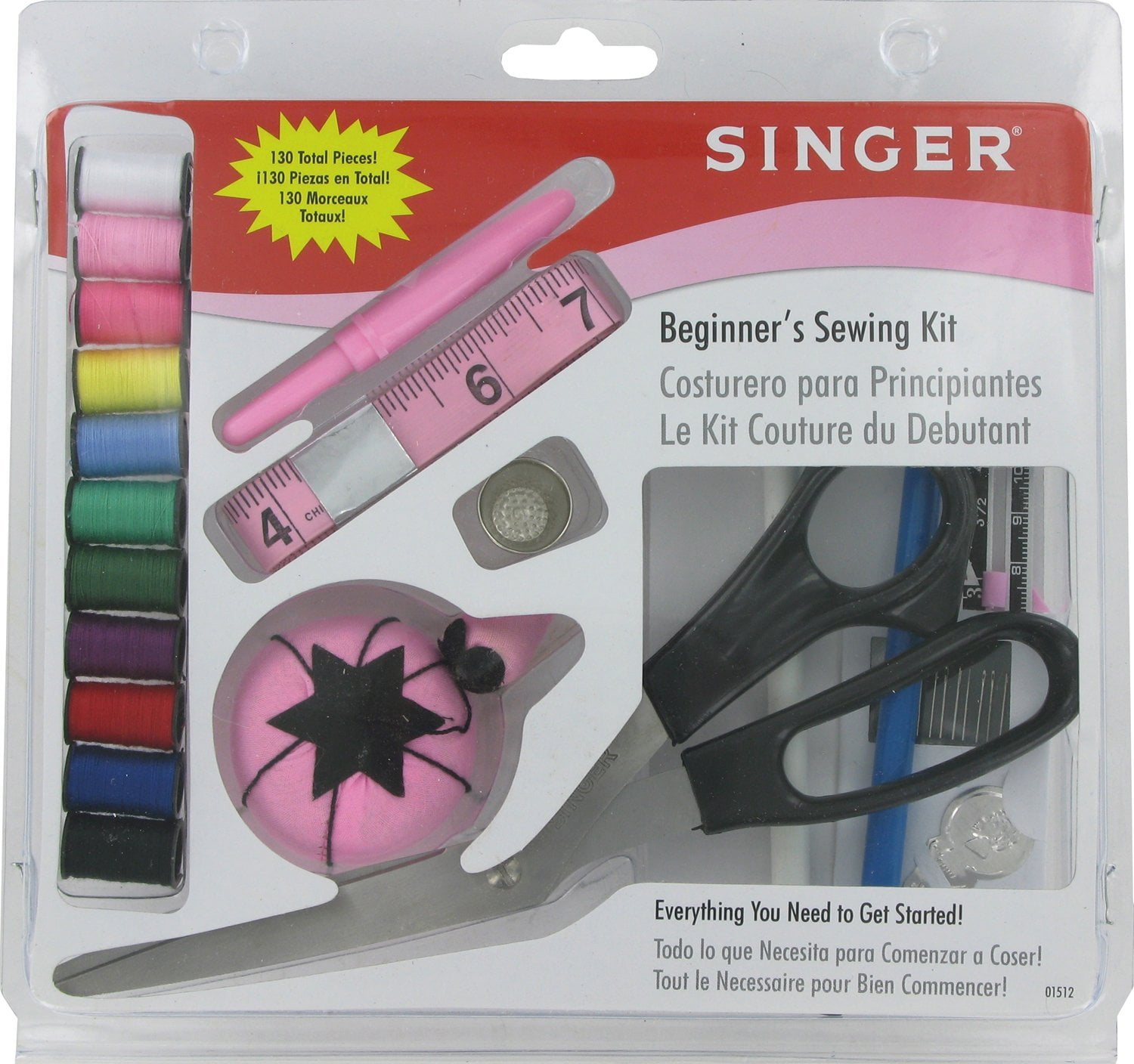 SINGER 01512 Beginner's Sewing Kit, 130 Pieces - Walmart.com