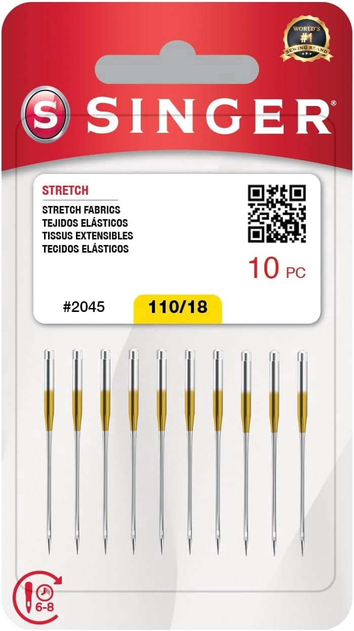 SINGER 10-Pack Stretch 2045 Sewing Machine Needles, Size 110/18 ...