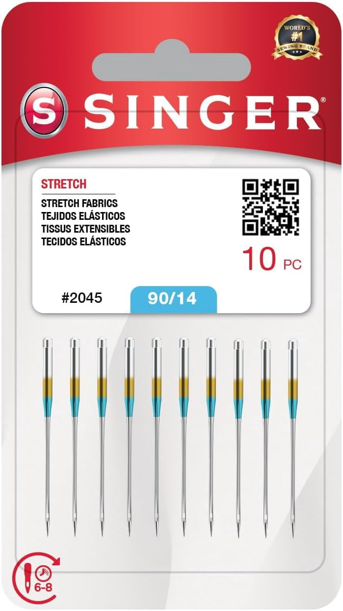 SINGER 10-Pack Stretch 2045 Sewing Machine Needles, Size 90/14 ...
