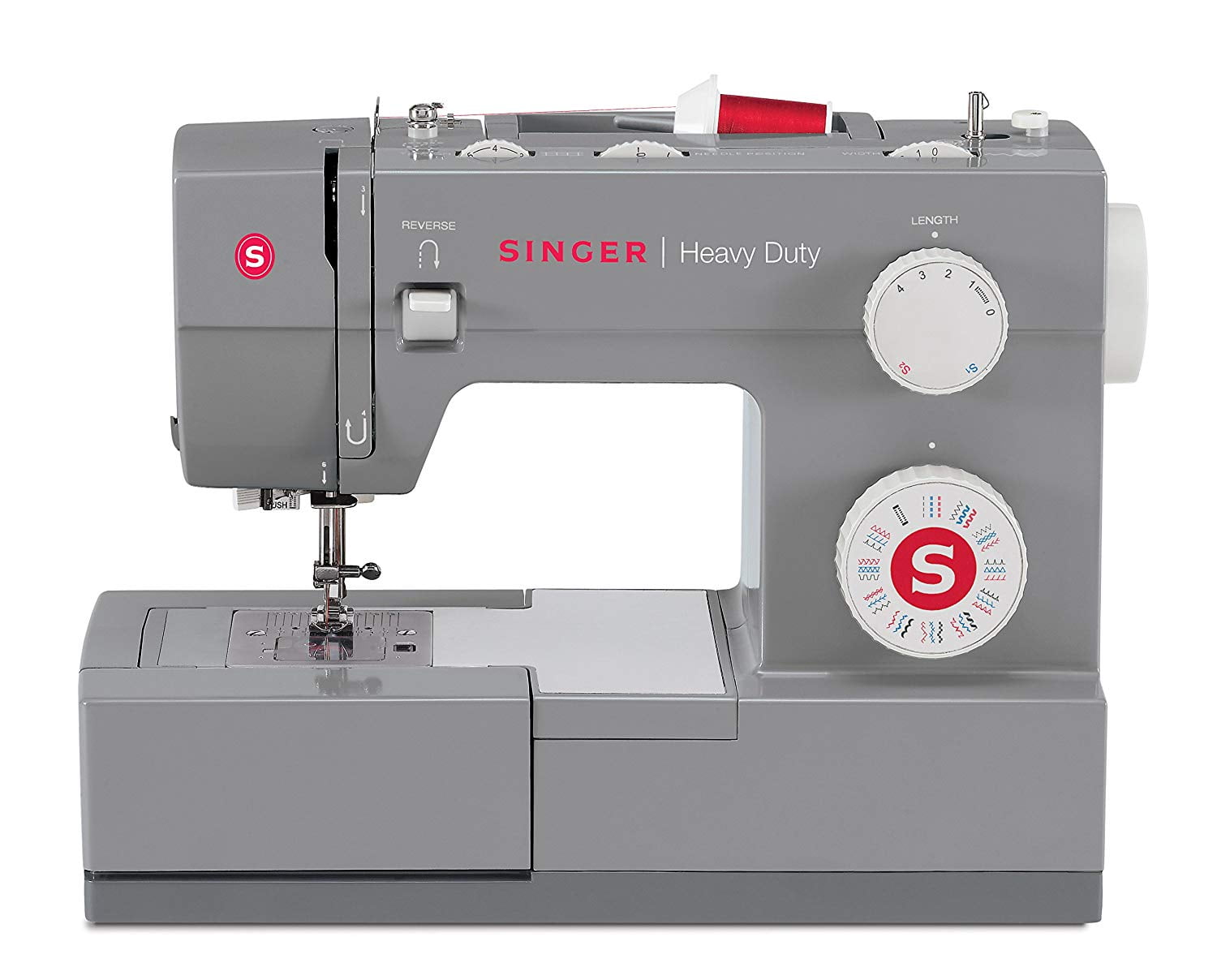 SINGER® 4432 Heavy-Duty Mechanical Sewing Machine with Extra High Sewing Speed & 110 Stitch ...