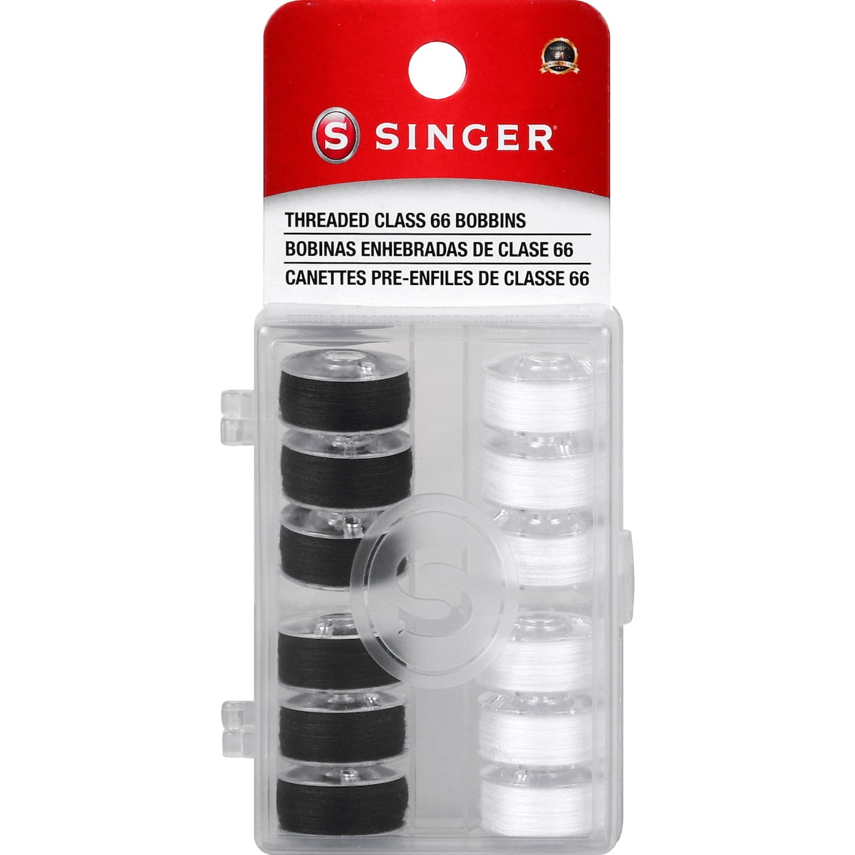 SINGER Class 66 Threaded Bobbins Black & White, 12 Count - Walmart.com