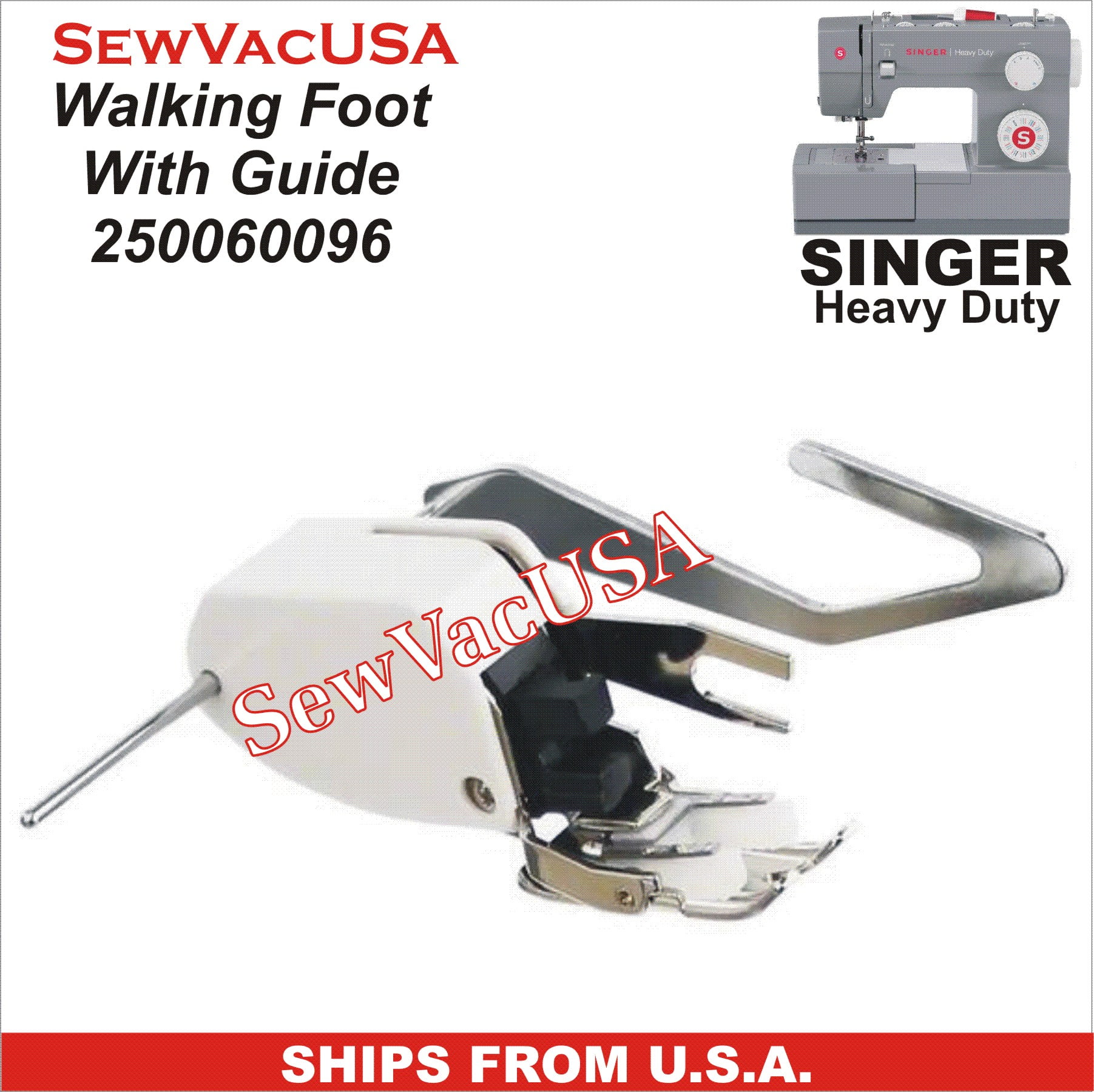 SINGER Compatible Sewing Machine Presser Feet, Walking Foot Fits Heavy ...