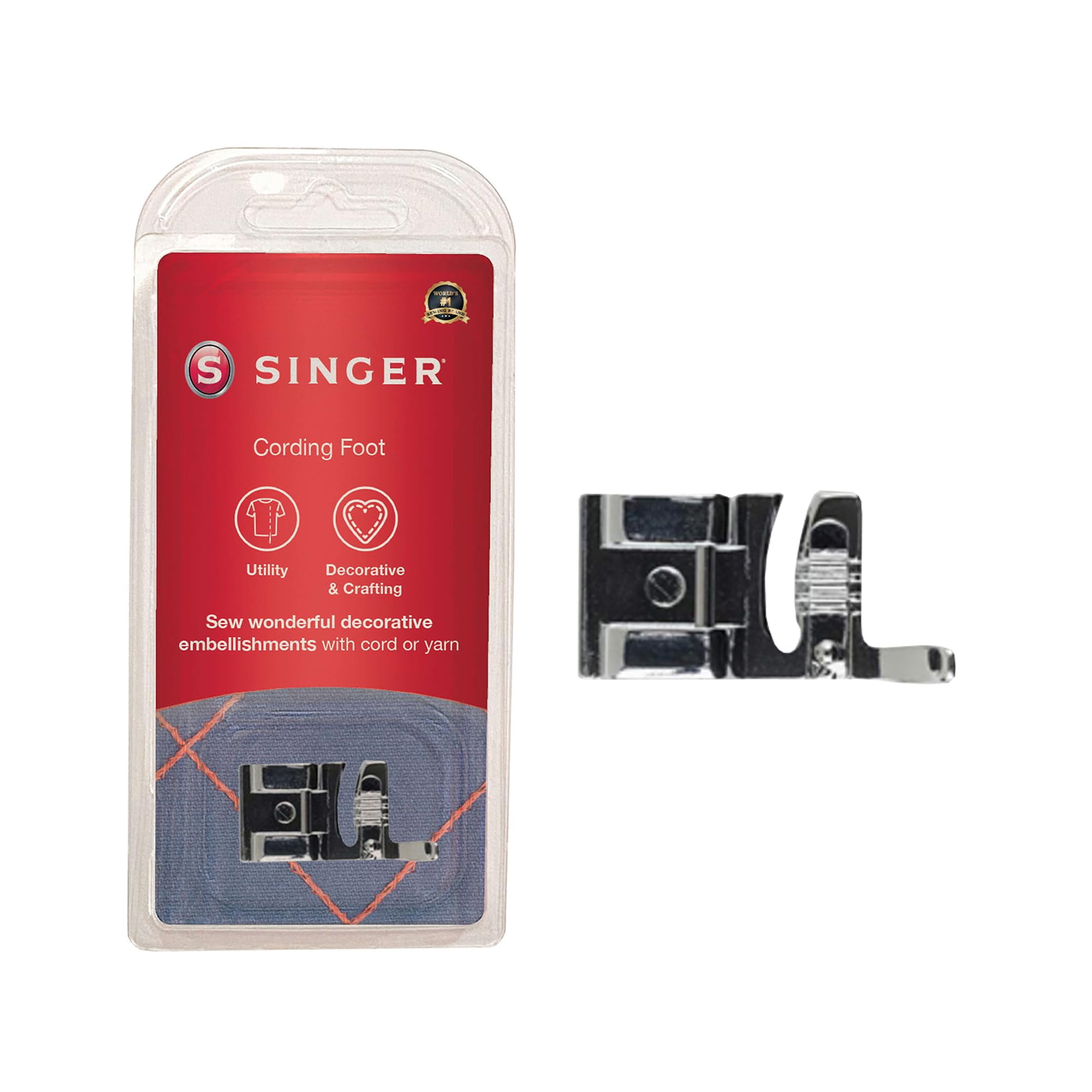 SINGER Cording Presser Foot | Decorative Stitching & Surface ...