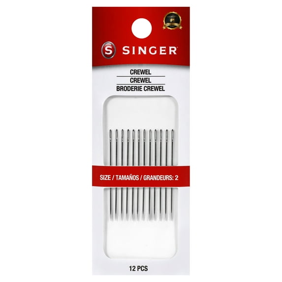 SINGER Crewel Steel Hand-Sewing Needles, Size 2, 12 Pieces - Walmart.com