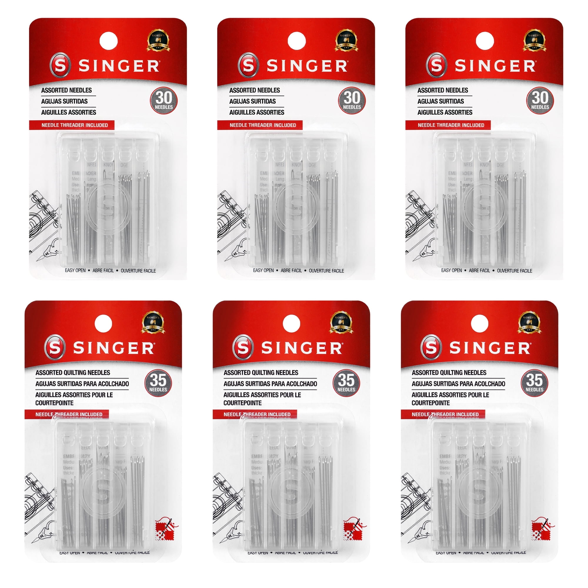 SINGER Hand Sewing Needles, Assorted Sizes and Types, Includes Sharps ...