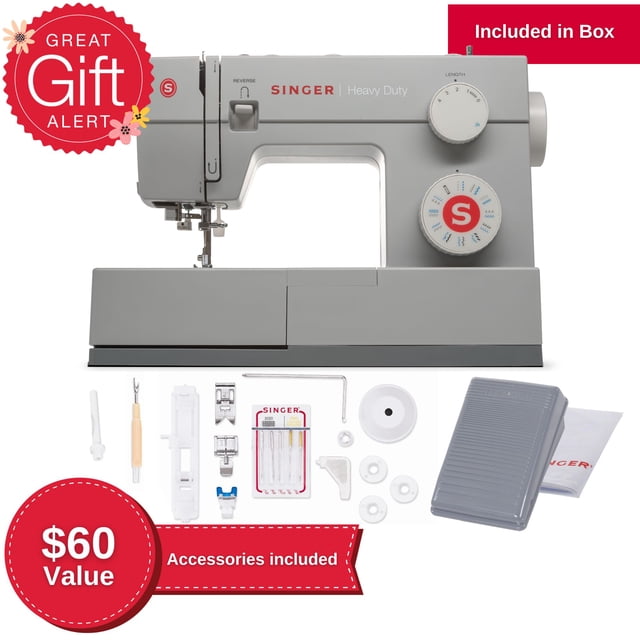 SINGER® Heavy Duty Value Bundle - 44S Sewing Machine with Presser Foot ...