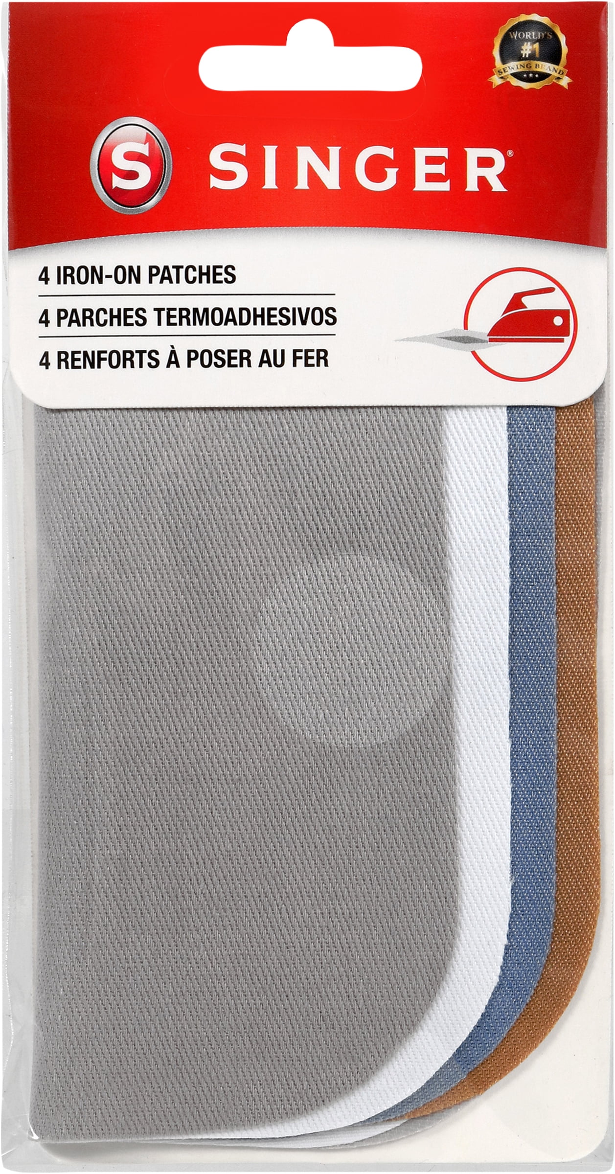 SINGER Twill Iron-On Patches Light Colors 5in x 5in Set of 4 - Walmart.com