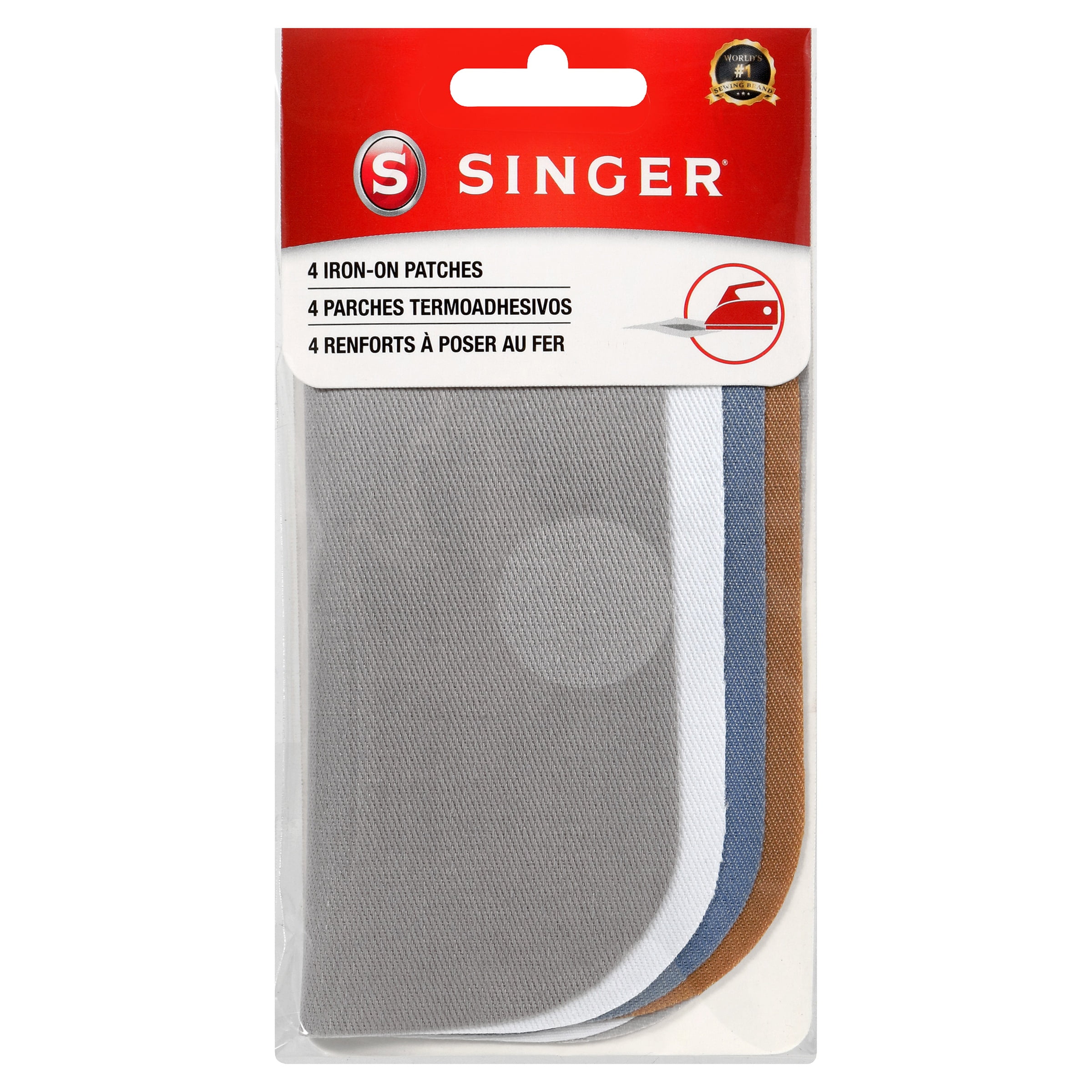 SINGER Iron-On Light Twill Patches 5"X5" 5/Pkg - Walmart.com