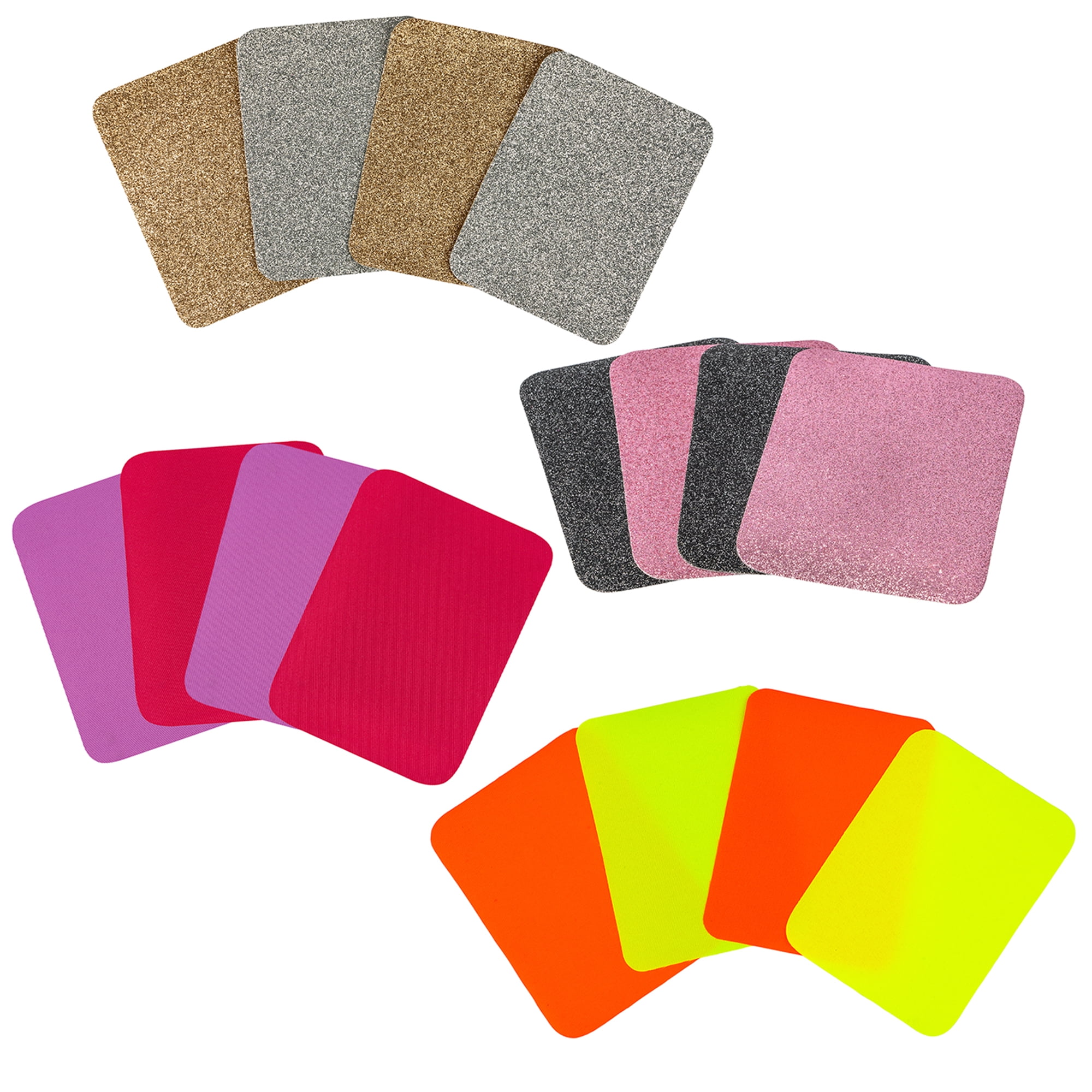 SINGER Iron-On Patches, 16 Patches, Glitter and Neon Fabric Patches for ...