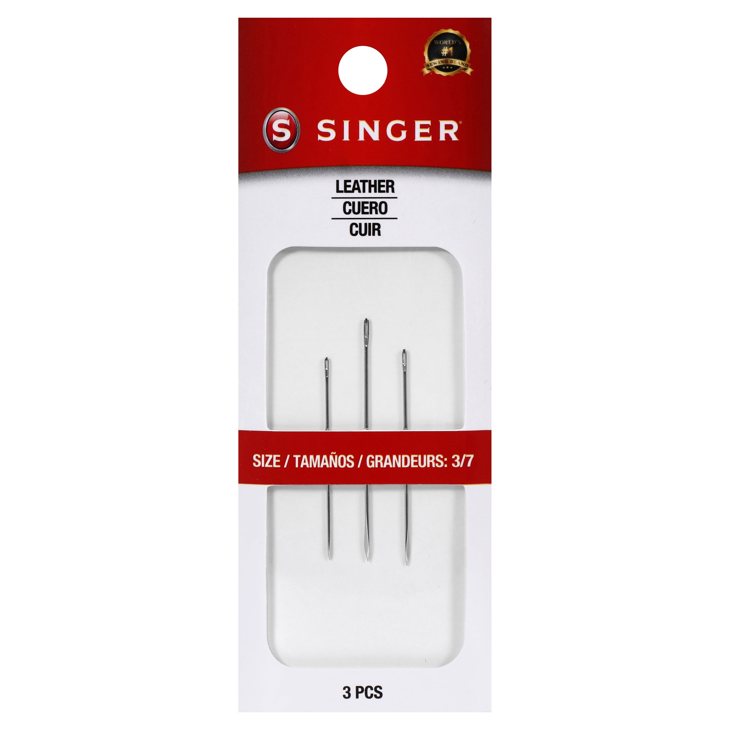 SINGER Leather Steel Hand Sewing Needles, Sizes 3 to 7, 3 Pieces for ...
