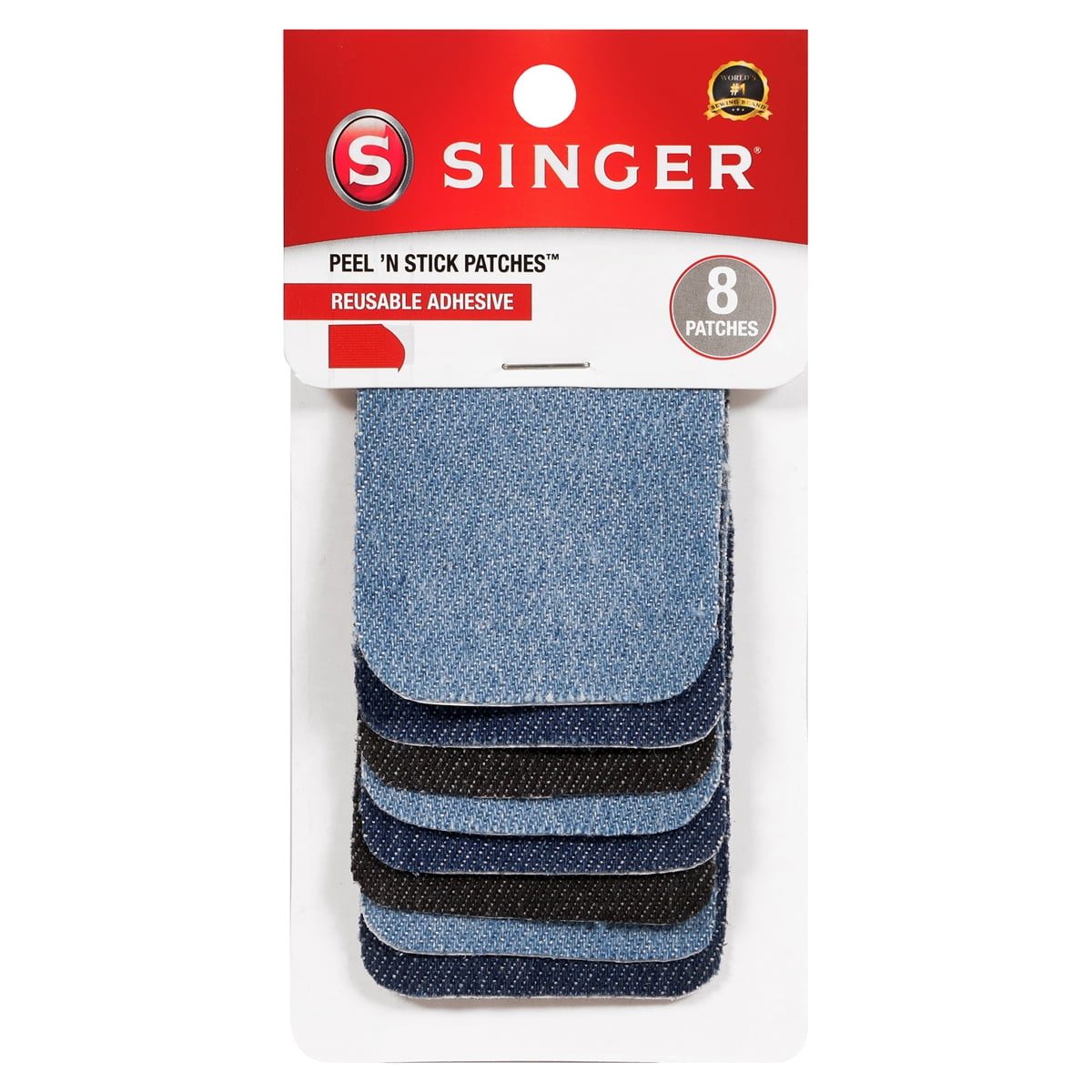 SINGER Peel 'n Stick 2" x 3" Light and Dark Denim Patches, 8 Count ...