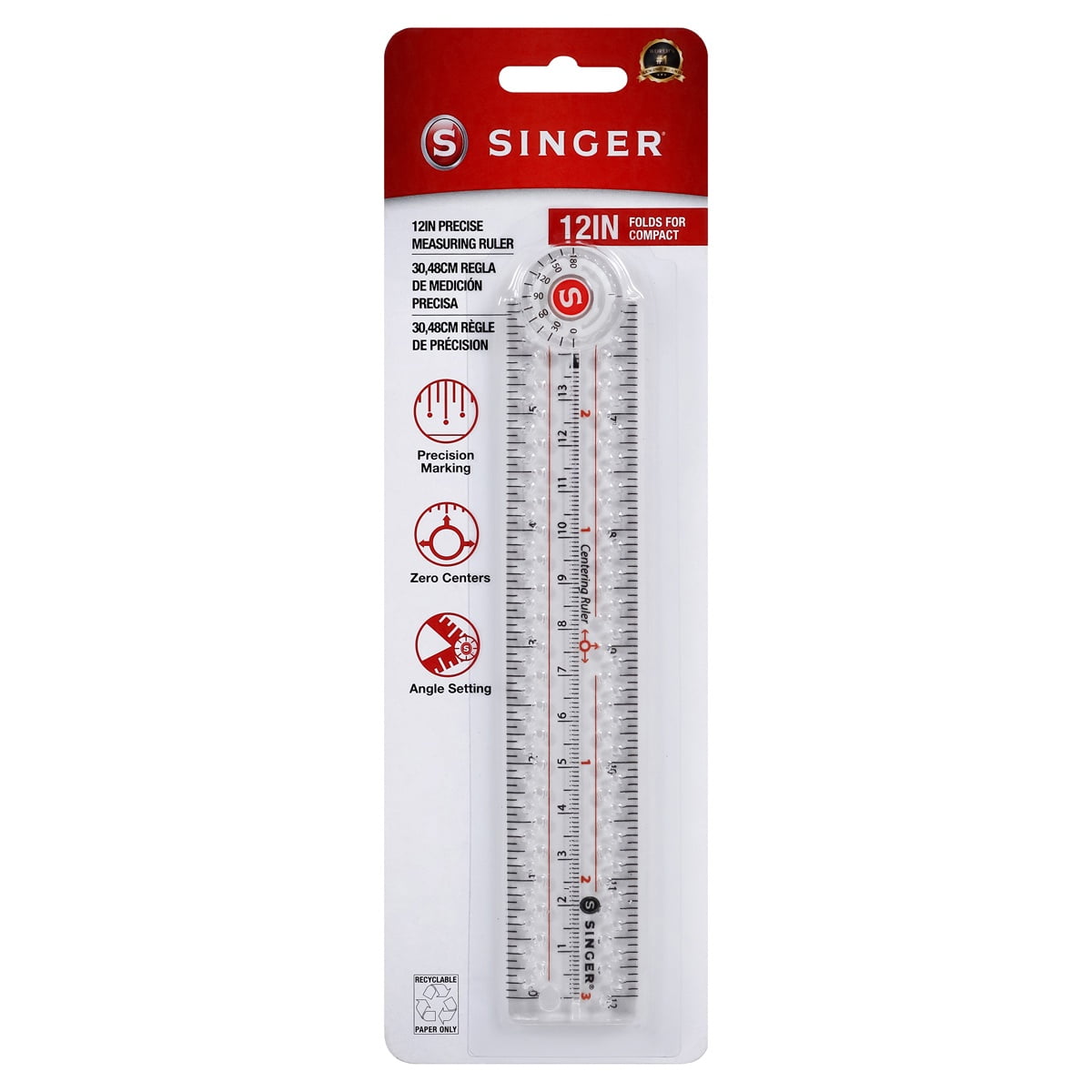 SINGER Precision Measuring Folding Ruler -12" - Walmart.com