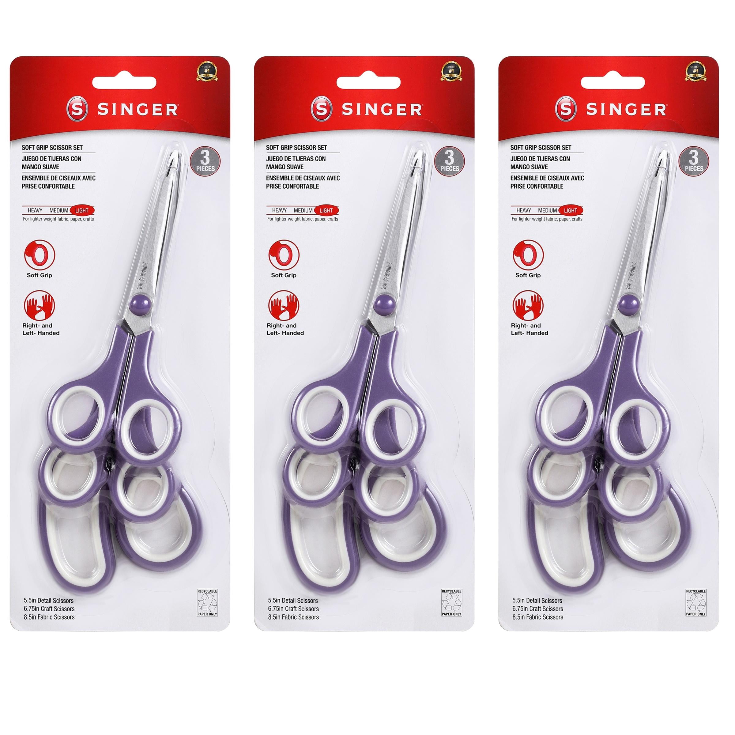 SINGER Purple Comfort Grip Multi-Size Scissor Set, Set of 9 - Walmart.com