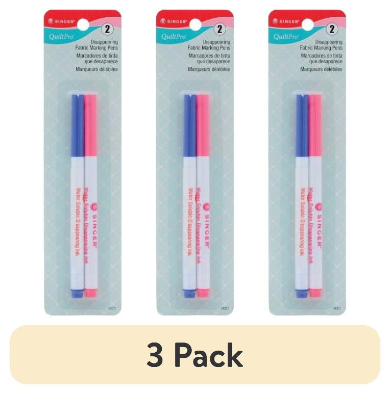 (3 pack) SINGER QuiltPro Disappearing Fabric Marking Pens - Fine-Pink ...