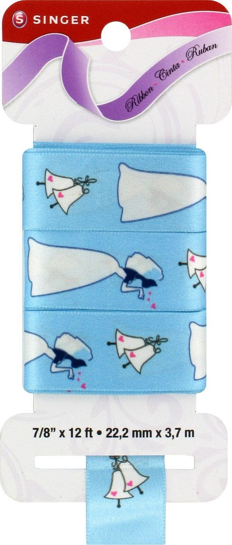 SINGER Satin Ribbon, 7/8-Inch by 12-Feet, Brides and Bells Print ...
