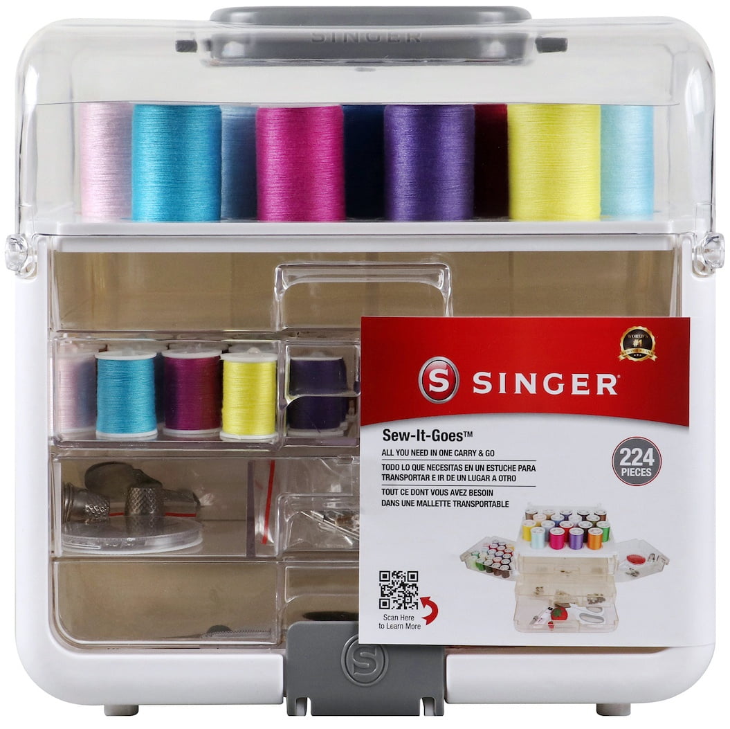 SINGER, Sewing Kit, 224 Piece, Storage Case with Scissors and Needles ...