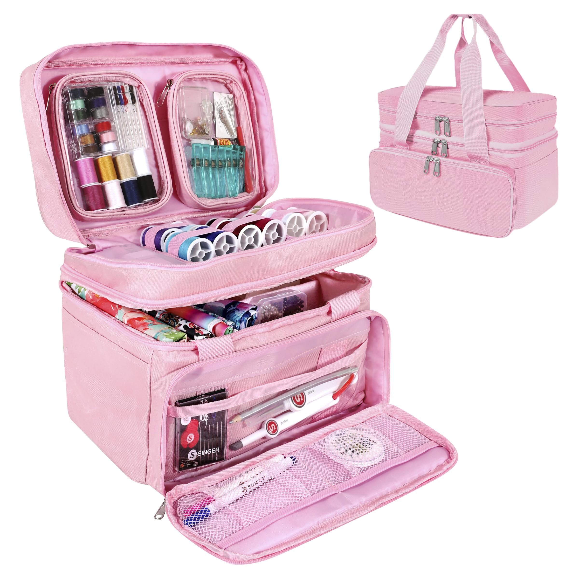 SINGER Sewing Accessories Organizer (Bag Only) - Double Layer Portable ...