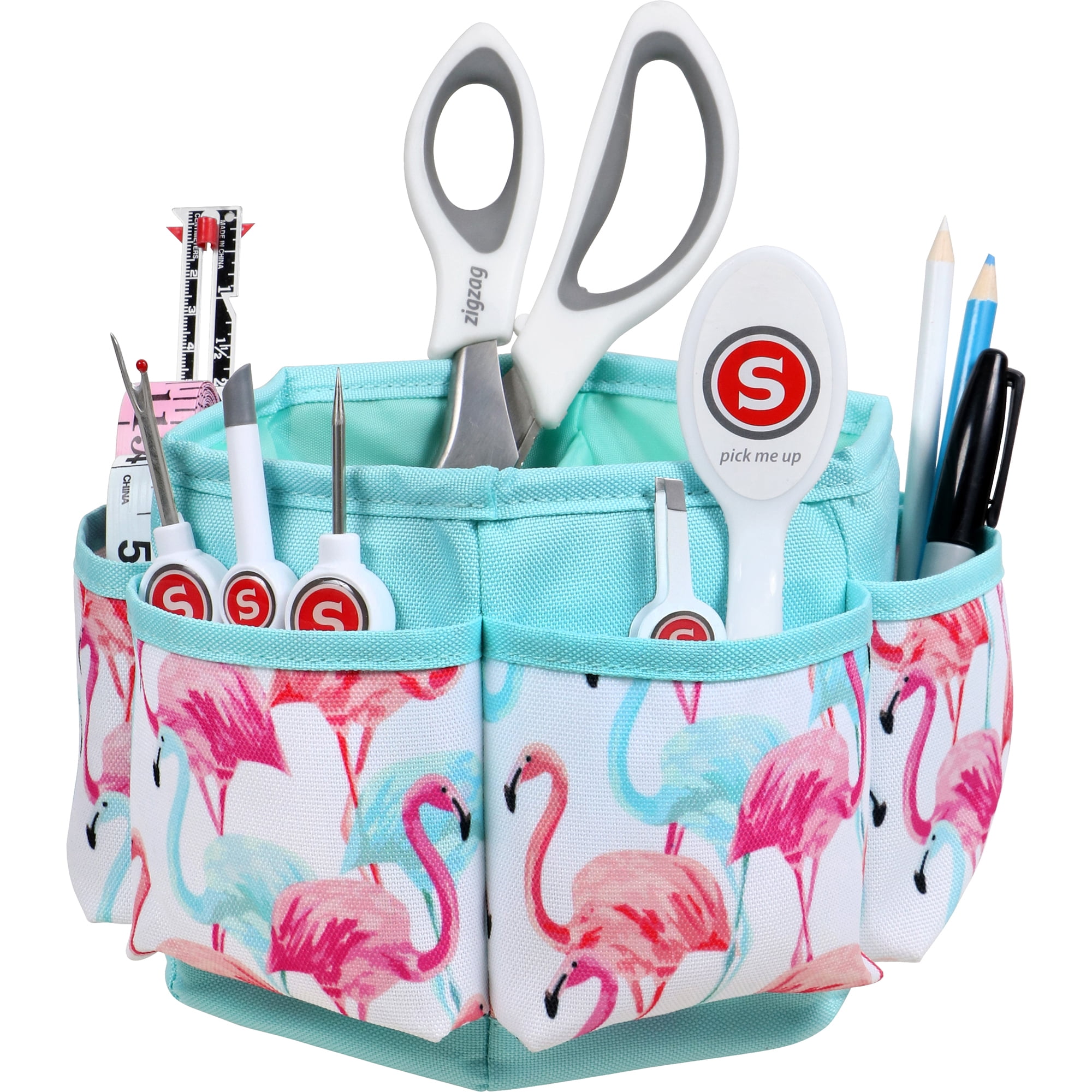 SINGER Desktop Sewing Spinner, Craft Organizer, Flamingo Print, 1 Count ...