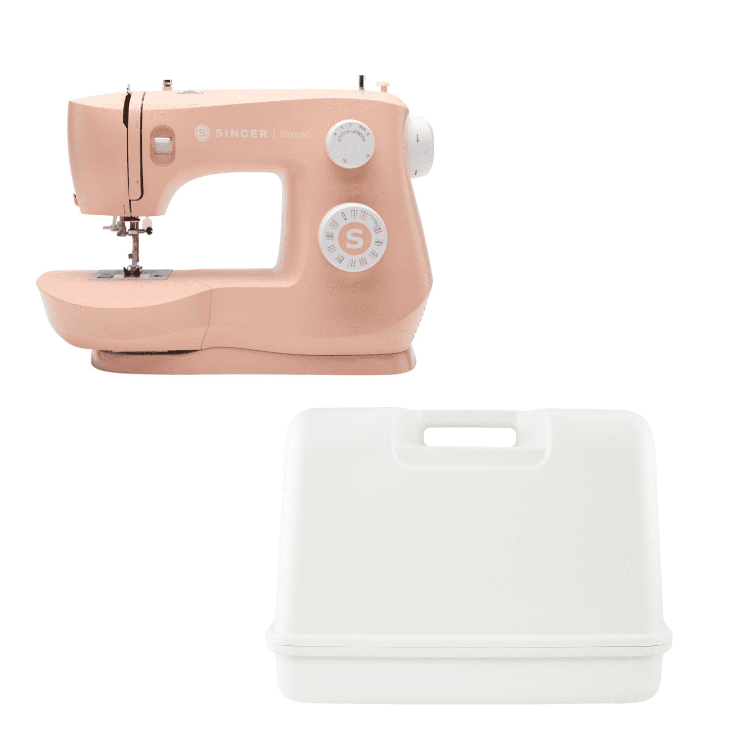 SINGER® Simple 3337 Blush Sewing Machine & Universal Hard Case Bundle ...