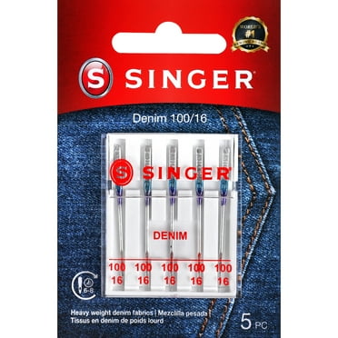 Singer Assorted Heavy Duty Sewing Machine Needles for Denim & Leather ...