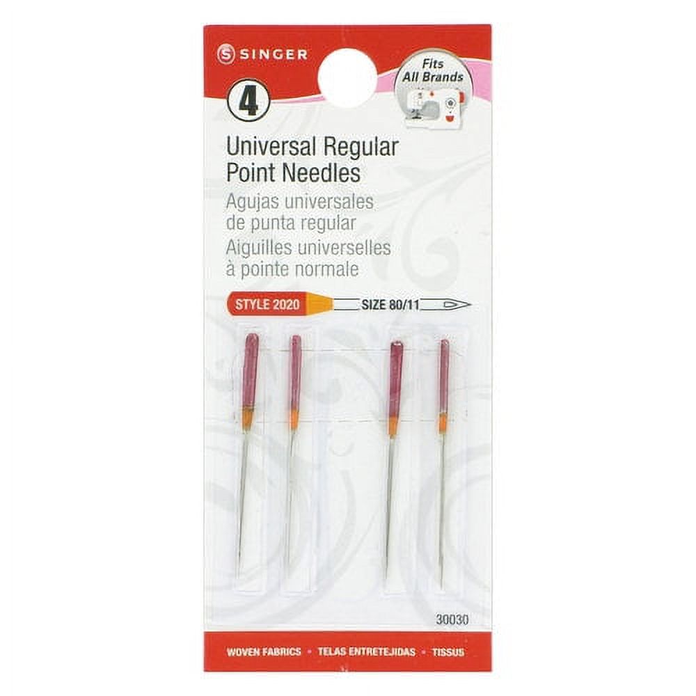 SINGER Size 80/11 Universal Regular Point Machine Needles (4 Pack ...